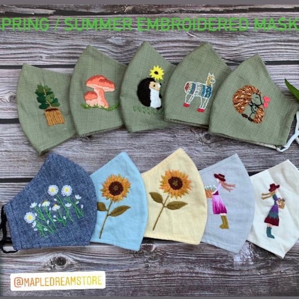 Floral Face Mask - Etsy