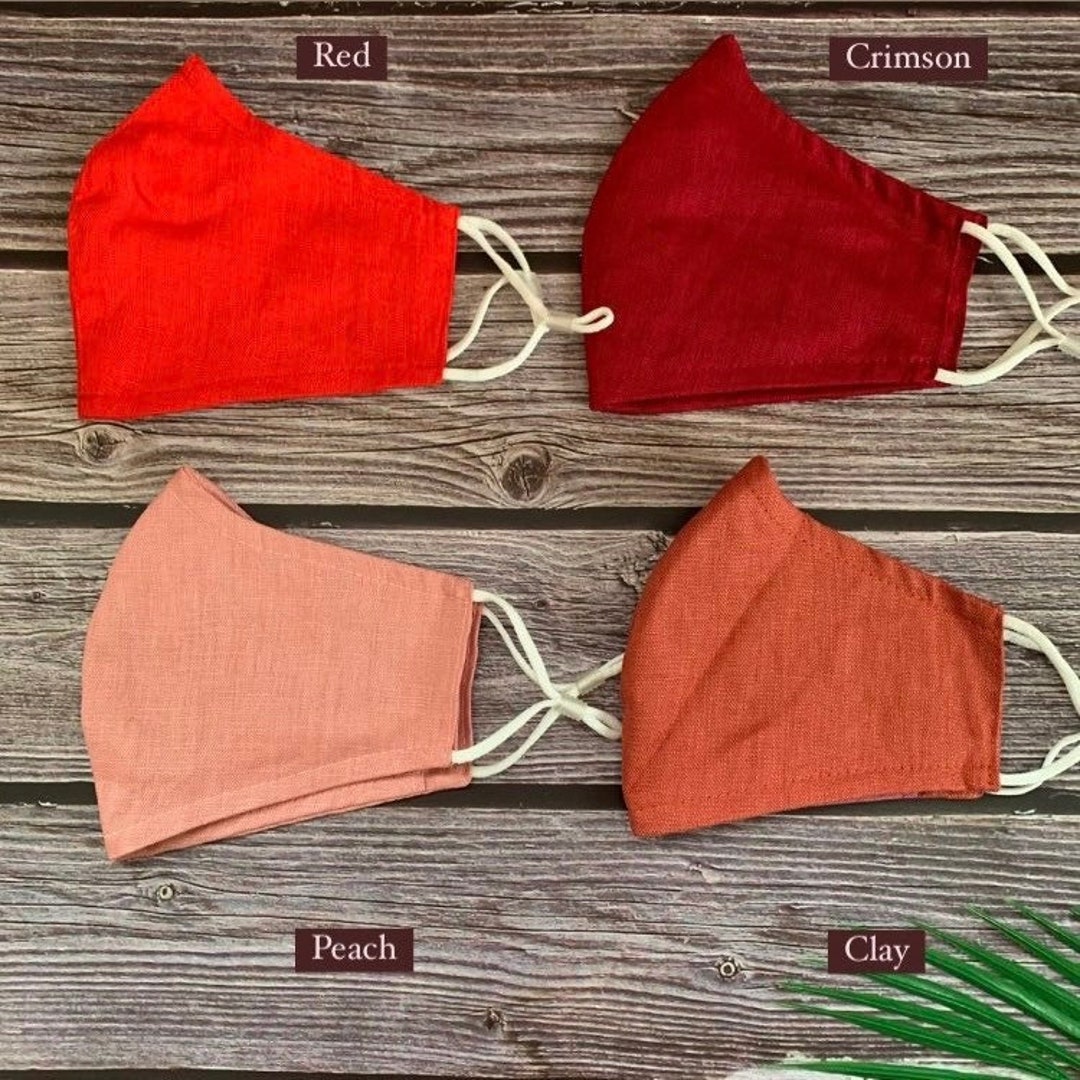 Face Mask| 3 Layers 100% Linen Mask Adjustable Earloops, Children Mask ...