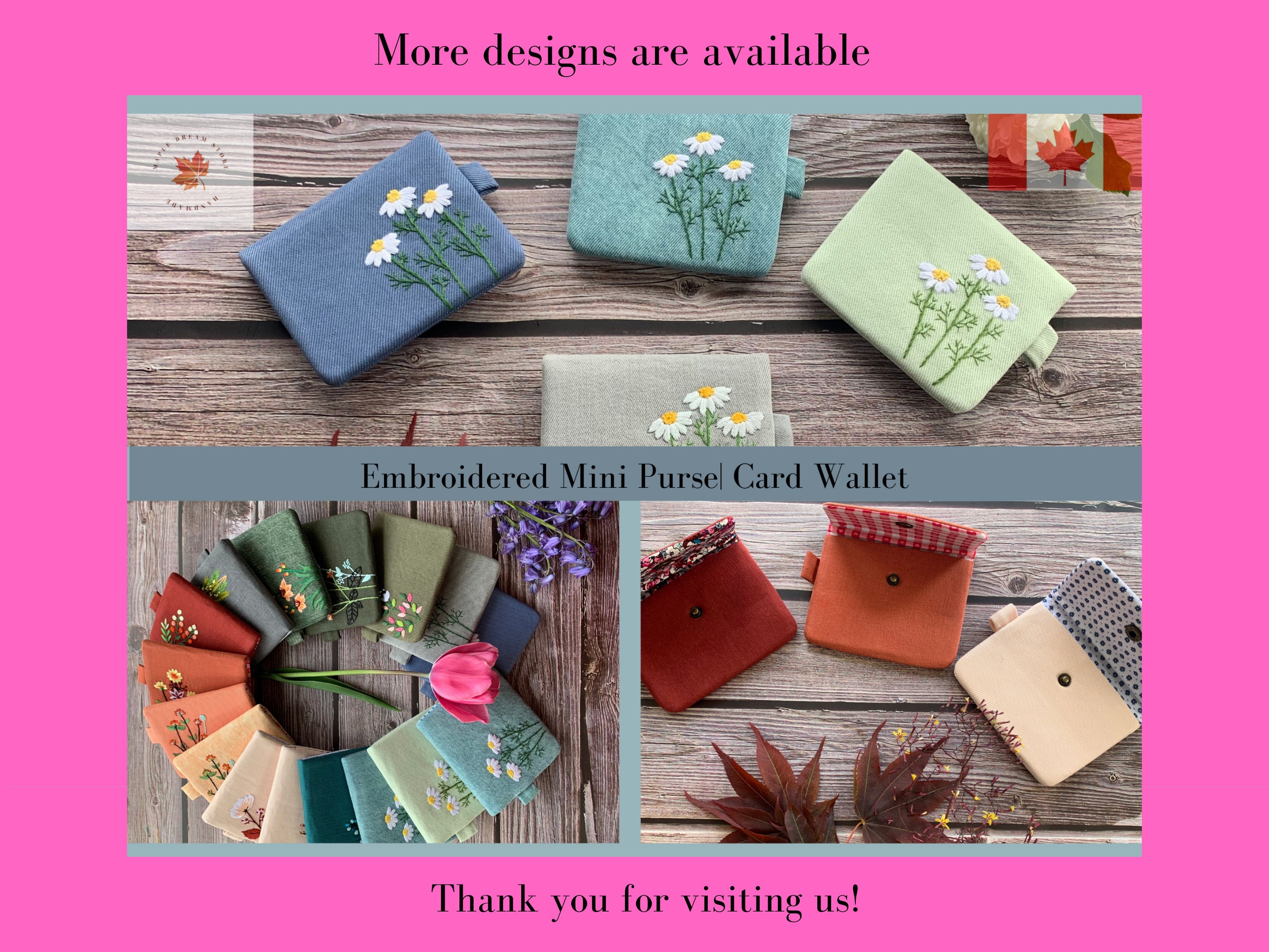Wallet|handmade Embroidered Purse, Coin Purse, Card Wallet, Gift for ...