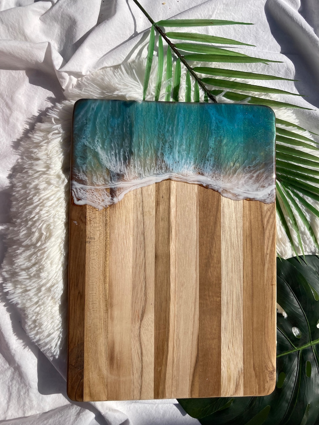 Ocean Charcuterie Board, Resin Charcuterie Board, Ocean Waves Cutting ...