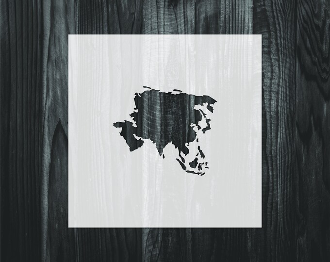 Asia Map Stencil: Reusable Mylar Template - Etsy