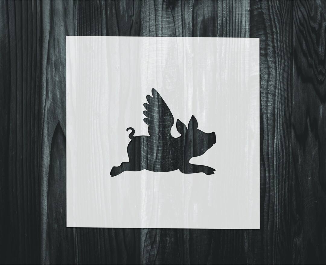 Flying Pig Stencil: Reusable Mylar Stencil - Etsy