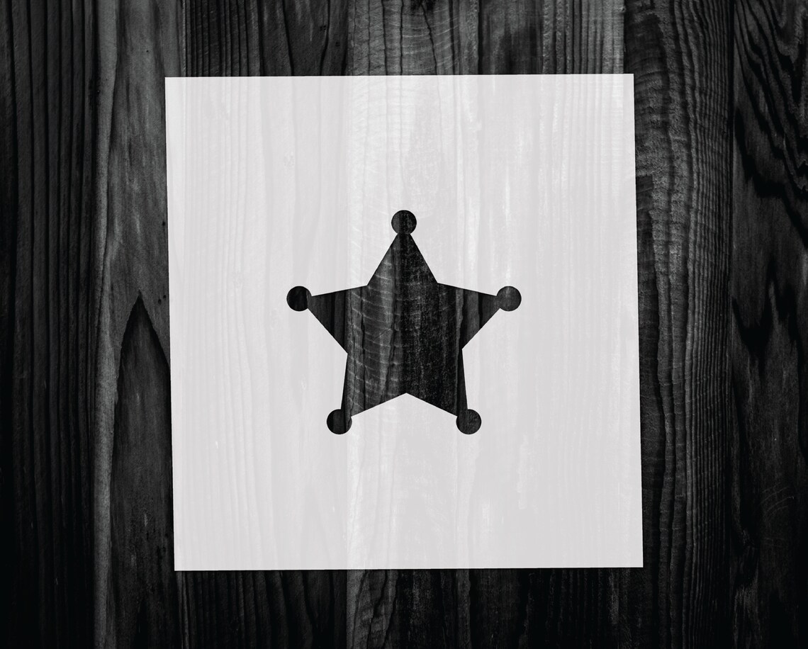 Sheriff Star Stencil Mylar Reusable Stencil Stencil FAST - Etsy