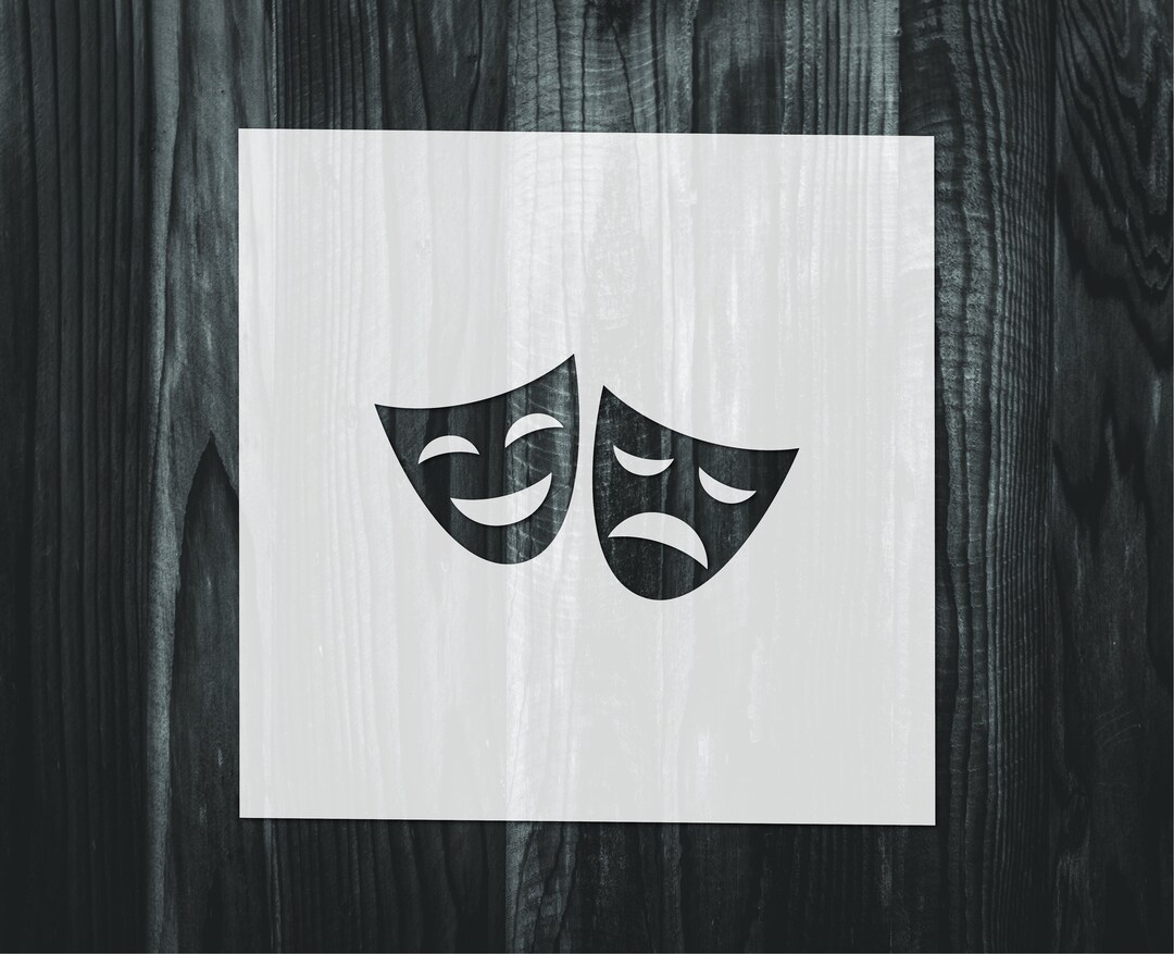 Drama Mask Stencil: Reusable Mylar Craft Template - Etsy