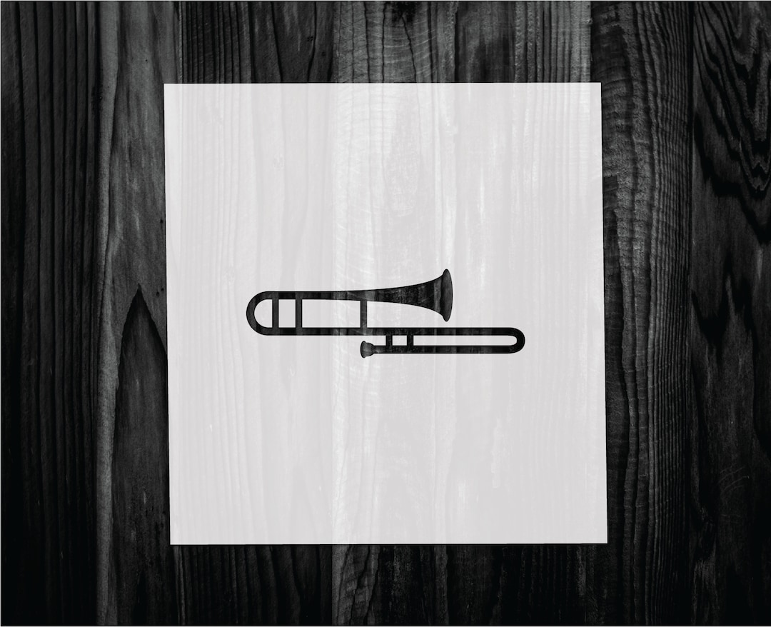 Trombone Stencil, Mylar Reusable Stencil, Stencil, FAST SHIPPING - Etsy