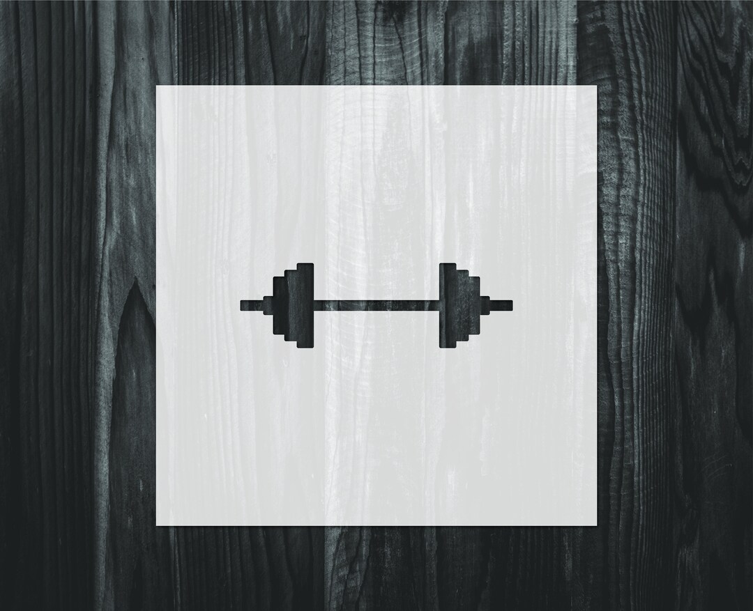Barbell Stencil: Reusable Mylar Wire Design - Etsy