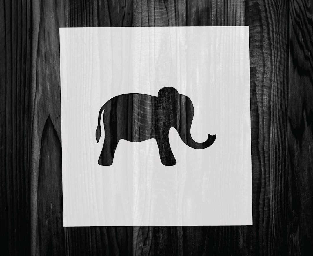 Simple Elephant Stencil, Mylar Reusable Stencil, Stencil, FAST SHIPPING ...