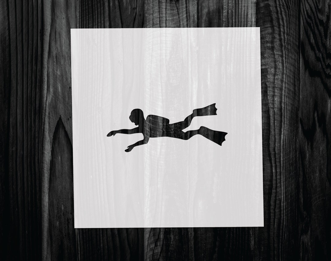 Scuba Diver Stencil: Reusable Mylar Template - Etsy