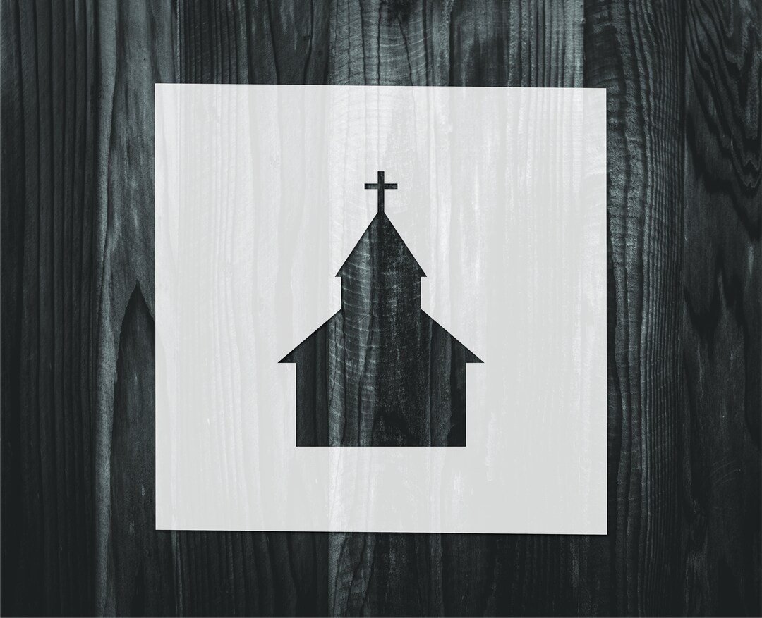 Church Stencil: Reusable Mylar Template - Etsy