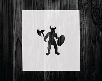 Viking Warrior Mascot Stencil REUSABLE, DURABLE, WASHABLE Craft Stencil ...