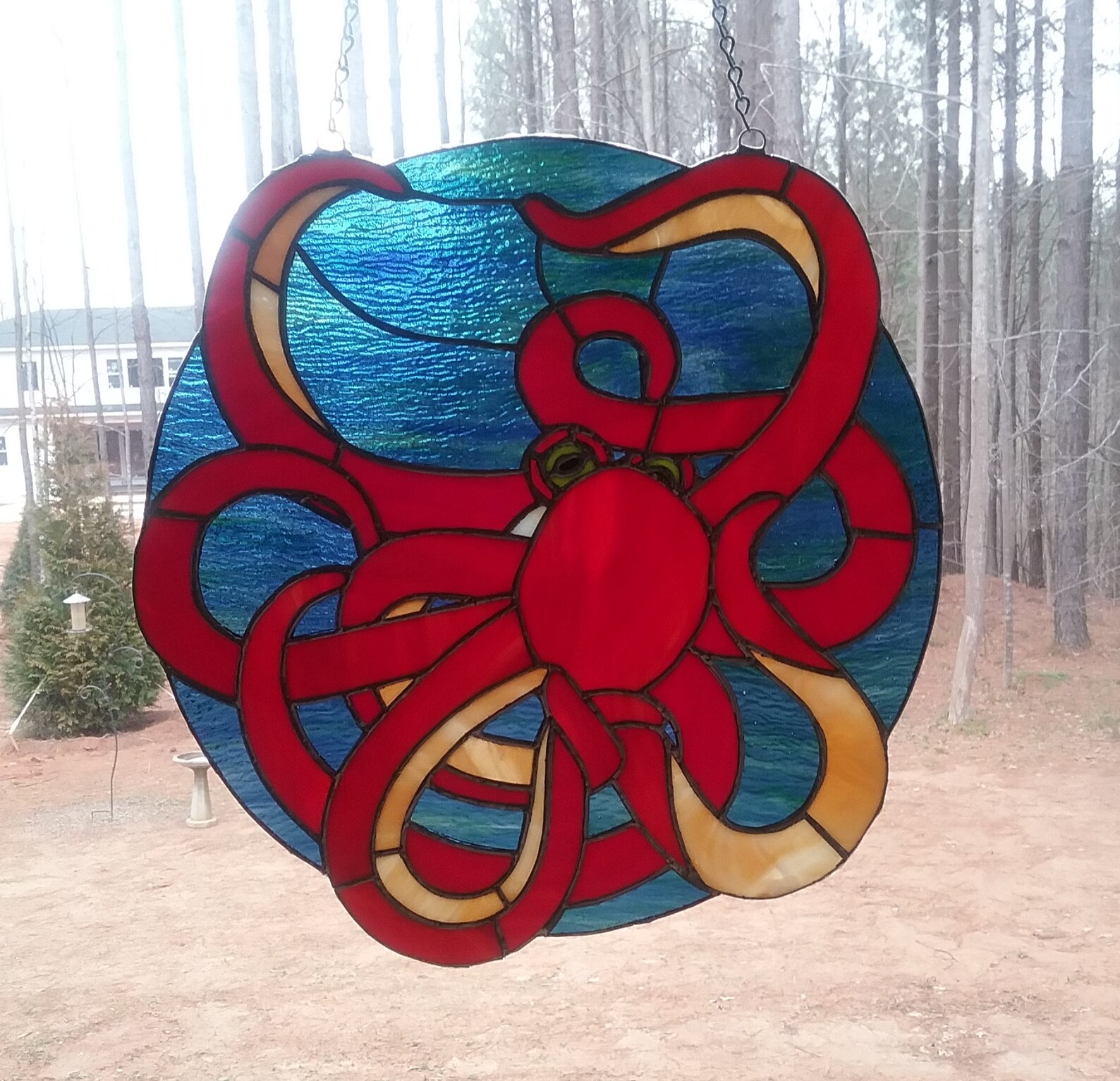 Octopus Stained Glass Suncatcher | Etsy