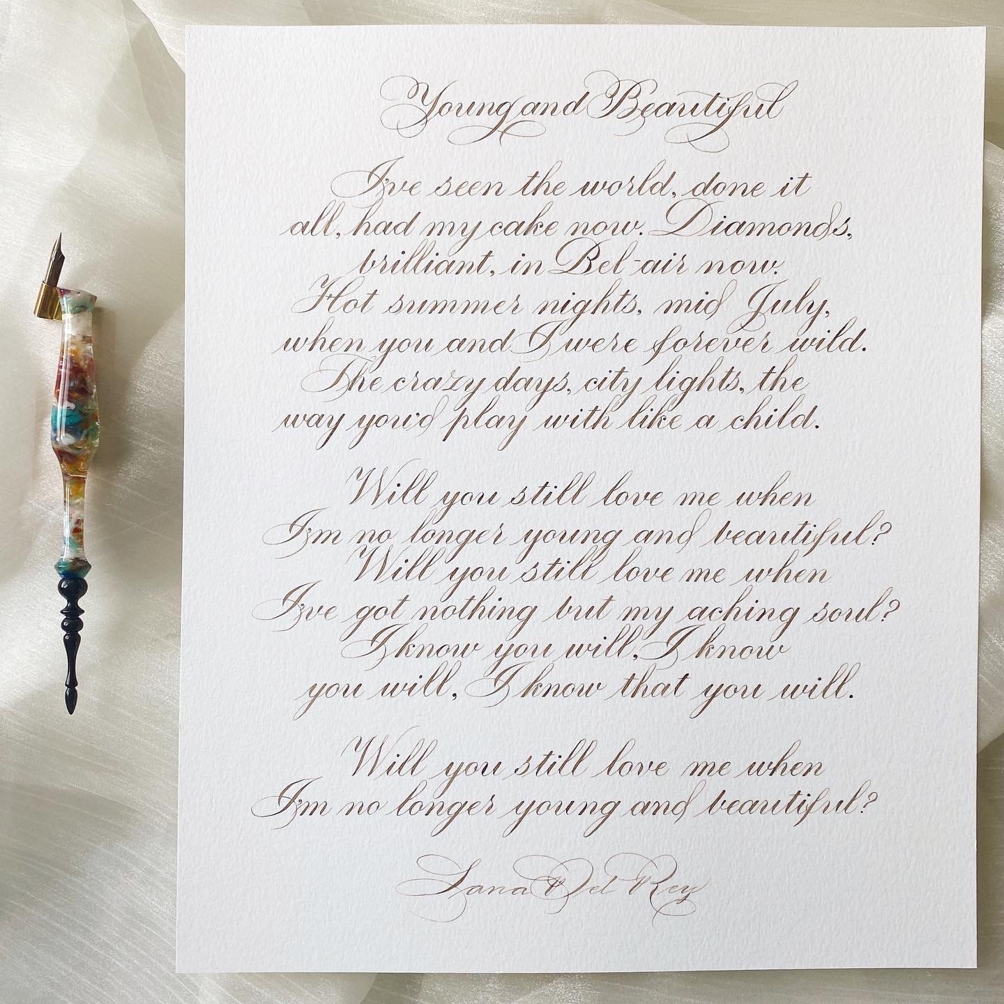 Custom Calligraphy Vows, Quotes, Songs, Poems, Letter | Hand Written ...