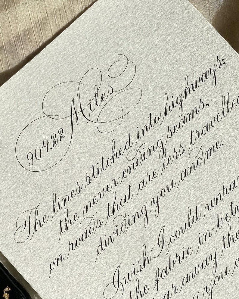 Custom Calligraphy Vows Quotes Songs Poems Letter Hand - Etsy