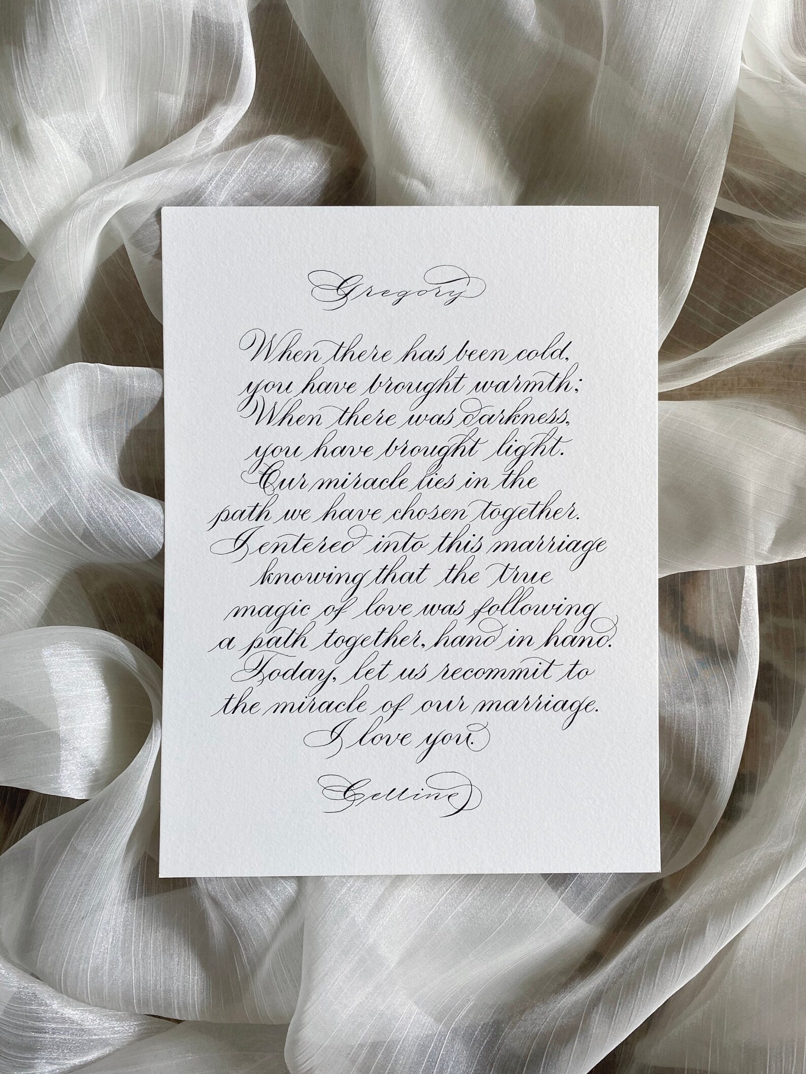 Custom Calligraphy Vows Quotes Songs Poems Letter Hand - Etsy