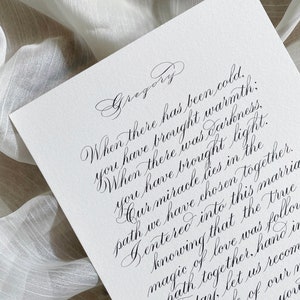 Custom Calligraphy Vows, Quotes, Songs, Poems, Letter | Hand Written ...