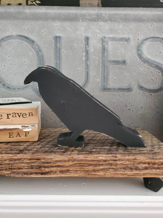 Raven Wood Decor Wood Raven Raven Decor Halloween Decor | Etsy