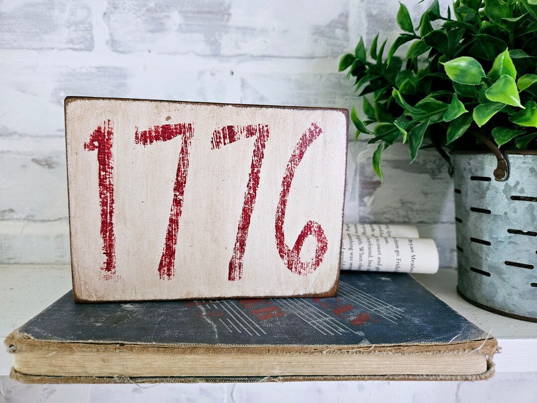 Hand Painted 1776 Sign on Reclaimed Wood, Patriotic Sign, July 4th ...