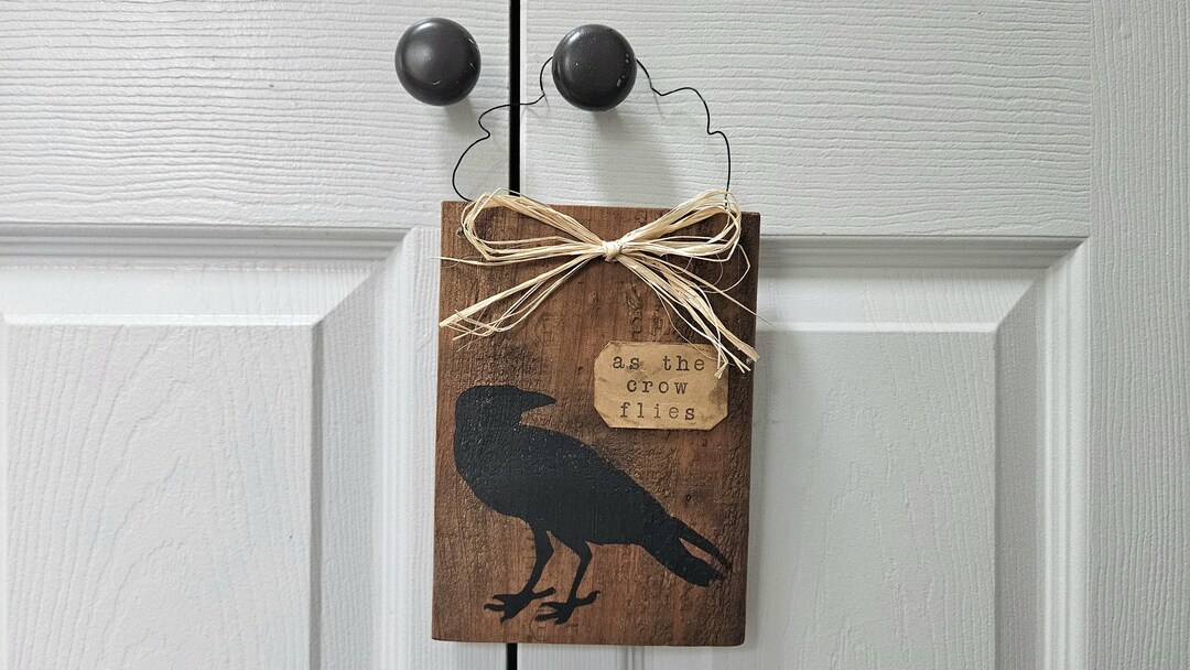 Reclaimed Wood Crow Hanger: Rustic Fall Decor - Etsy