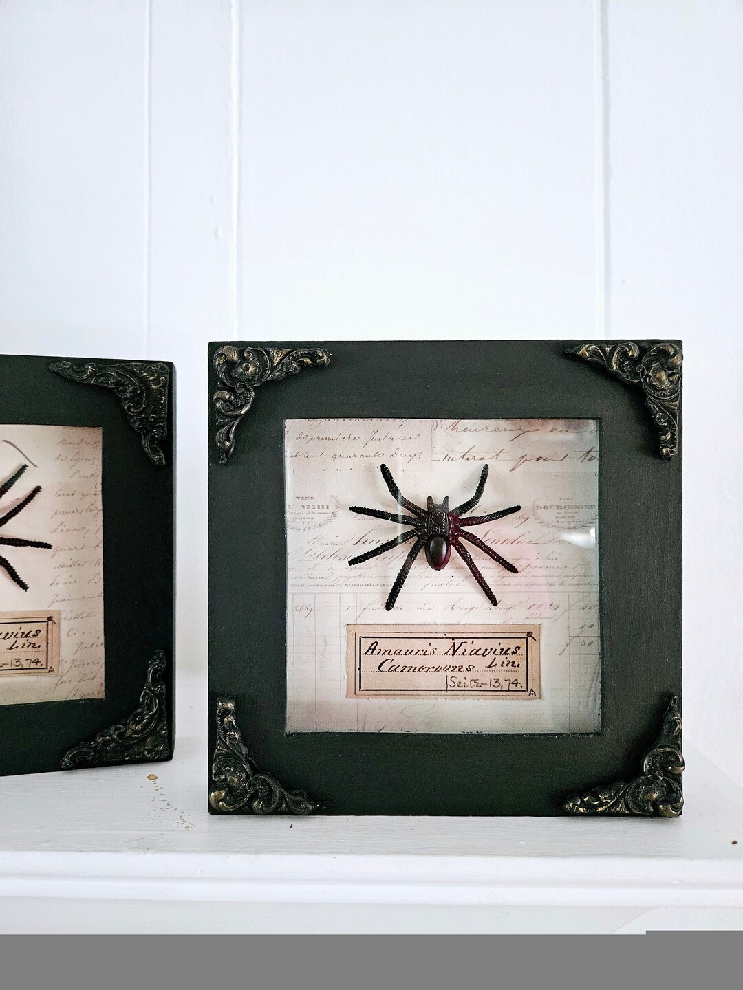 Upcycled Faux Spider Art, Spider Decor, Halloween Decor, Spooky Decor ...