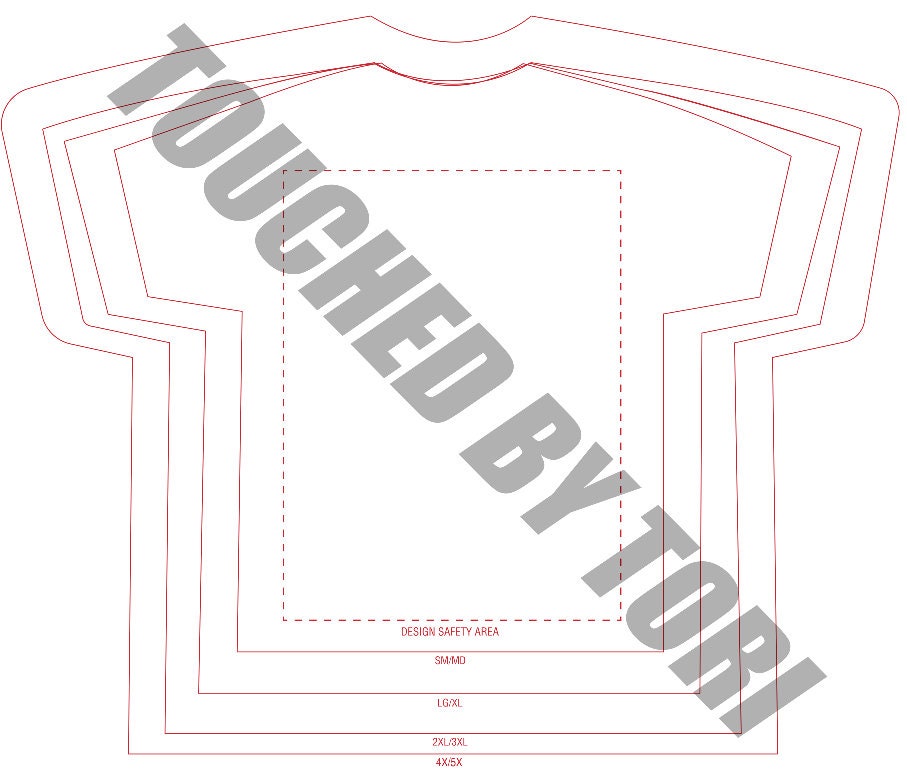 All Over T-shirt Outline Template | Photoshop PNG T-shirt Template | T ...