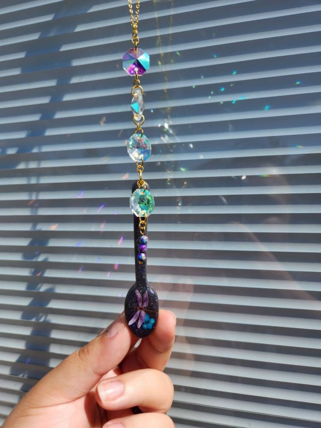 Handcrafted Resin Decor - Spoon and Insect Suncatcher - Car Charm - Etsy