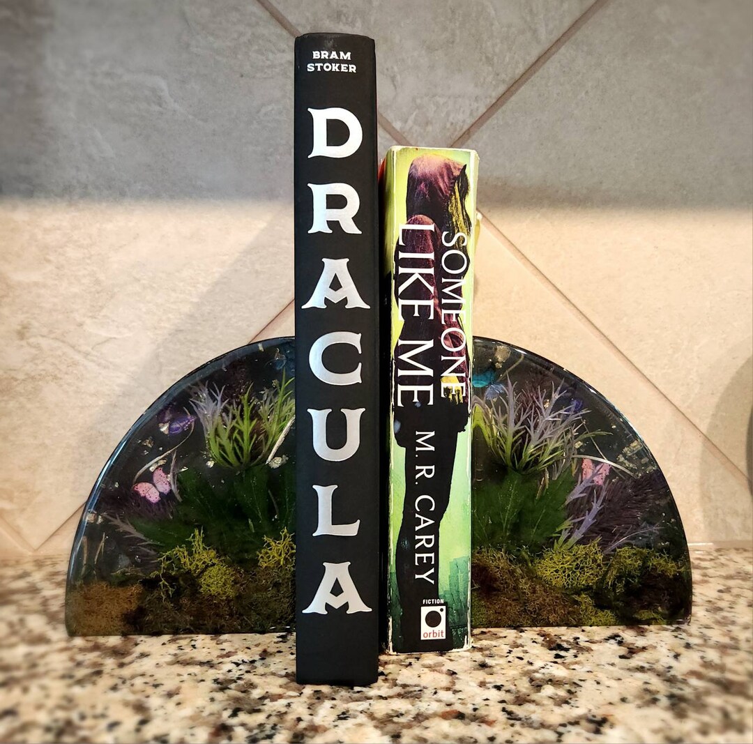 Handcrafted Resin Decor - Thistle & Butterflies Bookends - Set - Etsy