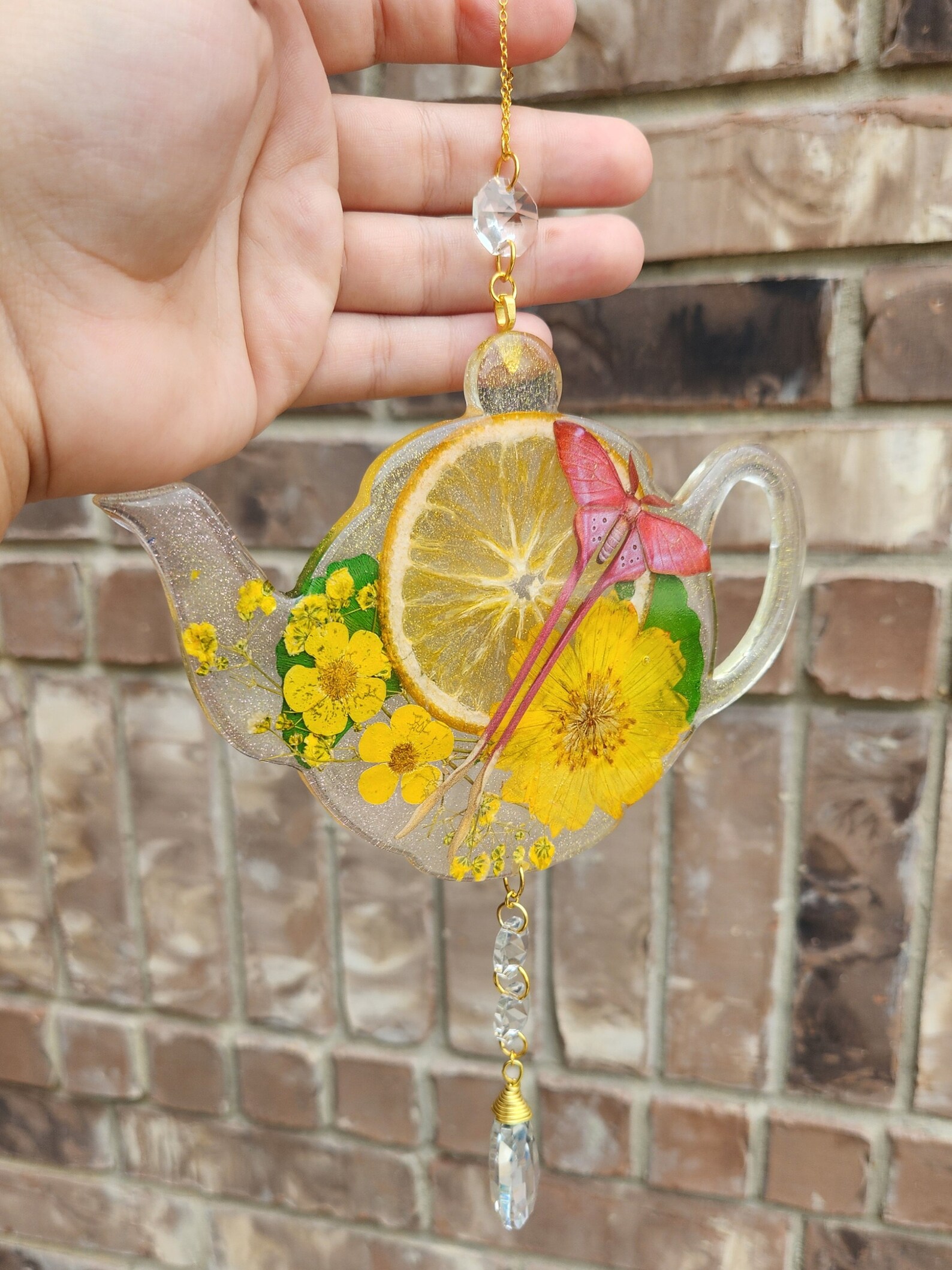 Teapot Decor - Wall Hanging - Suncatcher - Fruit Teapot - Flower Teapot ...