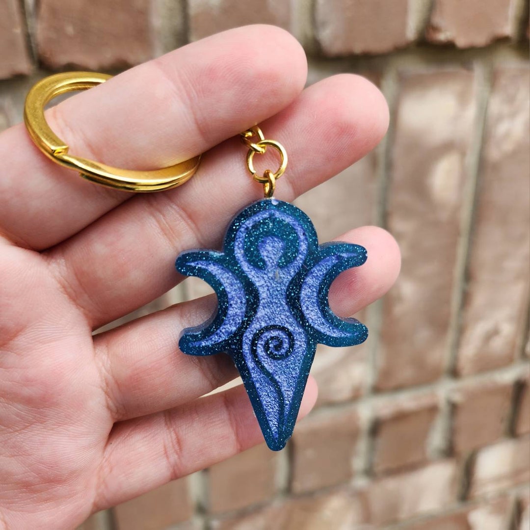 Triple Moon Goddess Keychain - Etsy