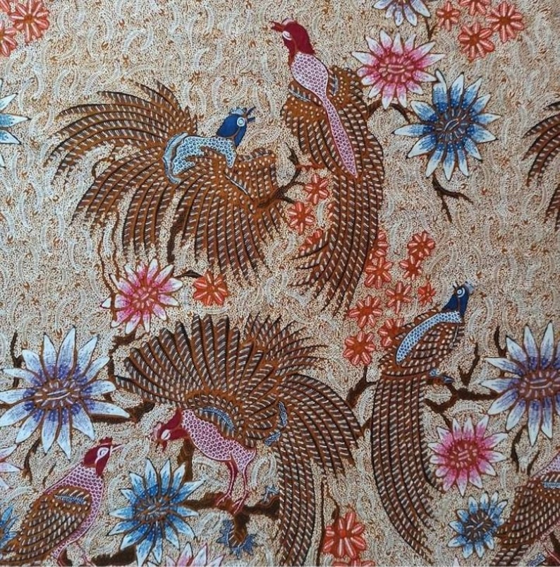 Indonesian Batik Fabric, Classic Batik Tulis Swan Pattern, Hand Drawn ...