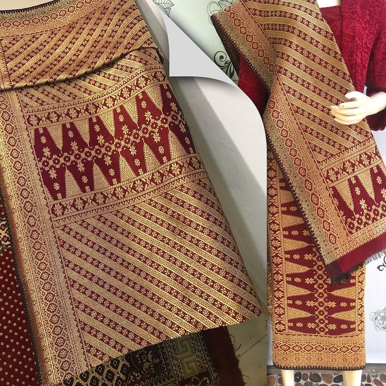 Indonesian Art Fabric, Palembang Songket Silk Fabric, Indonesian Silk Woven Fabric, Songket ...