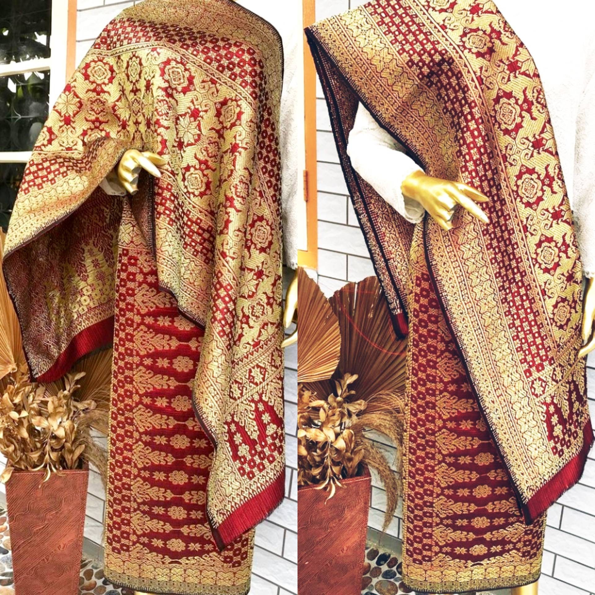 Indonesian Art Fabric Songket Palembang Genuine Silk Fabric - Etsy Canada