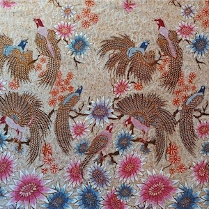 Indonesian Batik Fabric, Classic Batik Tulis Swan Pattern, Hand Drawn ...