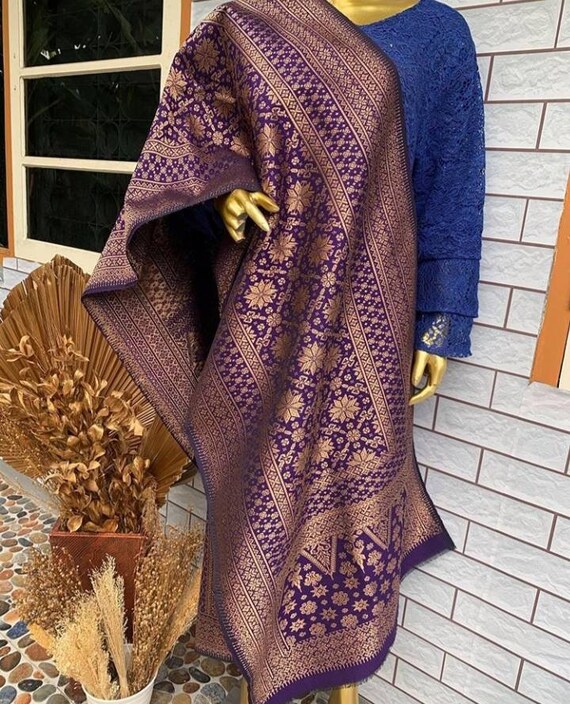 Indonesian Art Fabric Songket Palembang Genuine Silk Fabric | Etsy