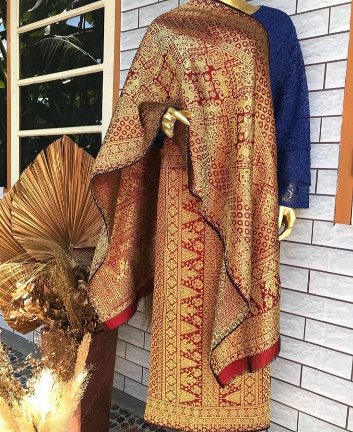 Indonesian Art Fabric Songket Palembang Silk Textile - Etsy