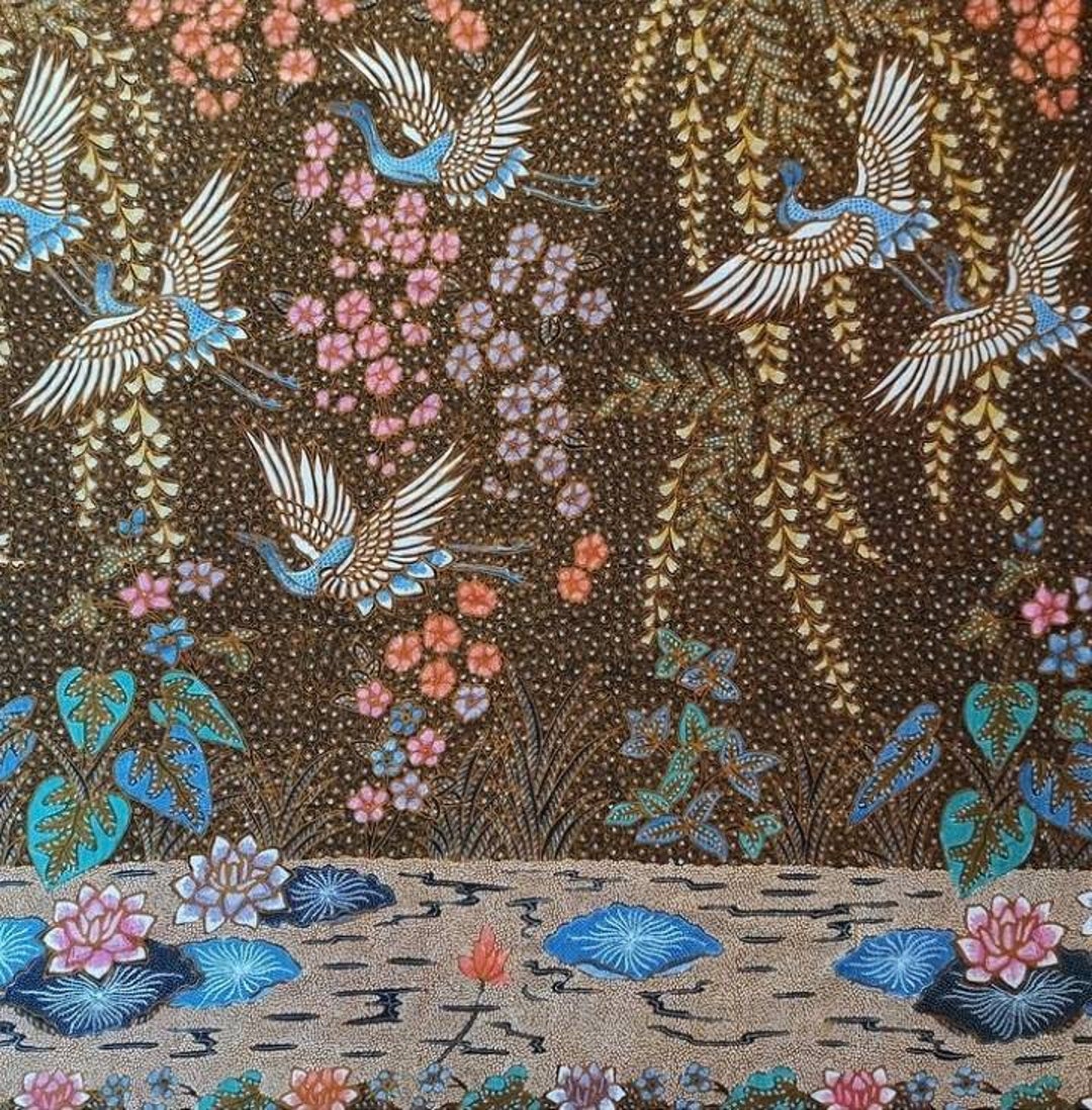 Indonesian Batik Fabric, Classic Batik Tulis Swan Pattern, Hand Drawn ...