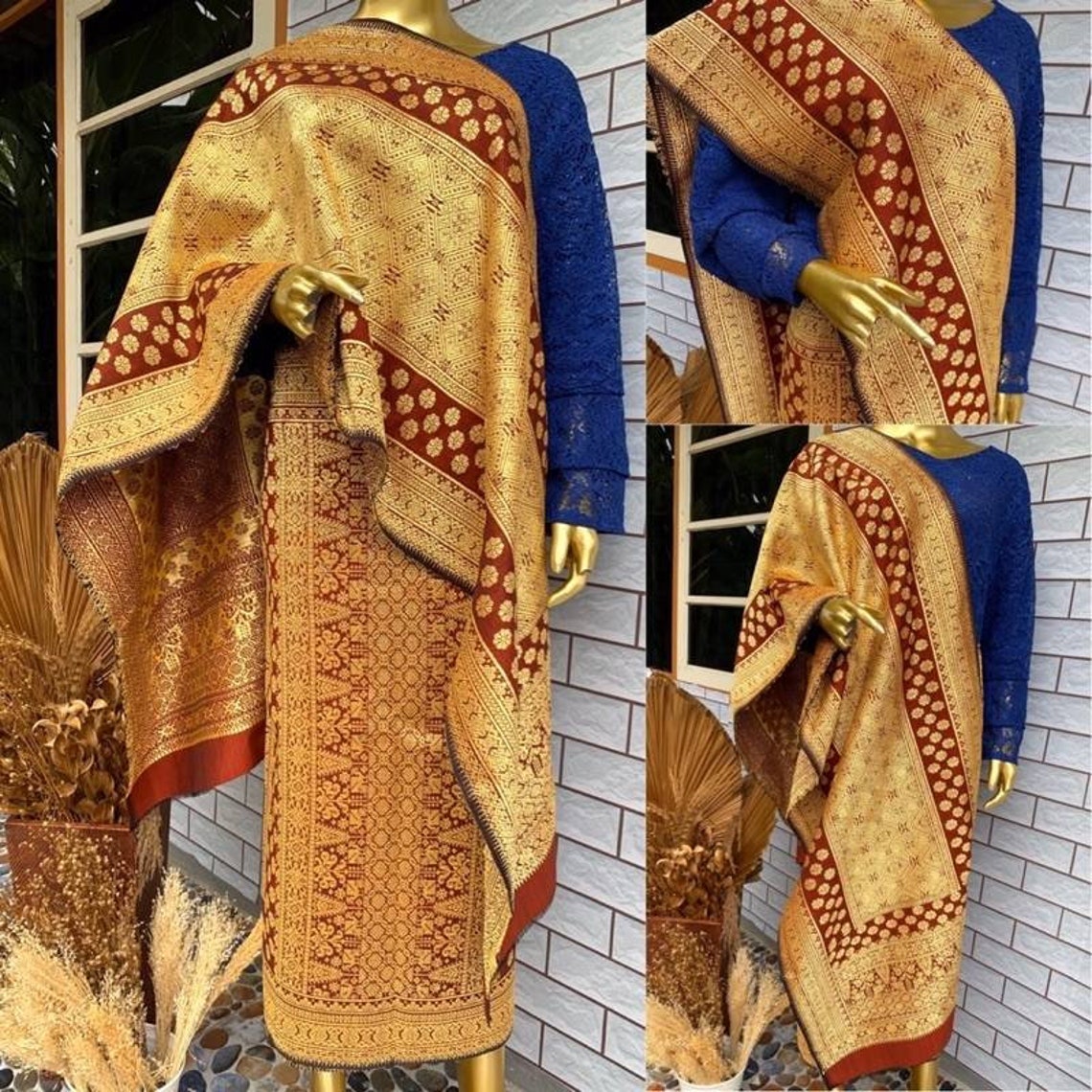 Indonesian Art Fabric Songket Palembang Silk Textile - Etsy