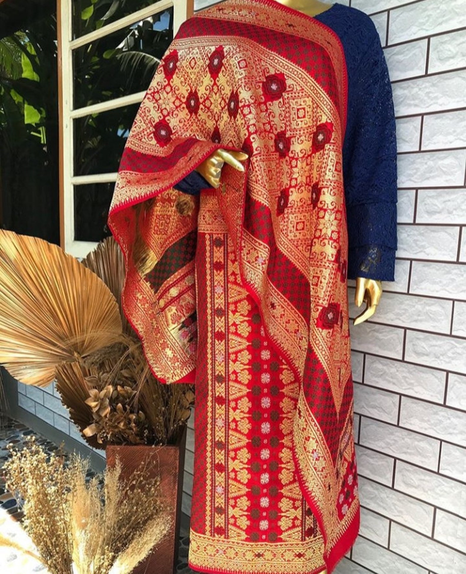 Indonesian Art Fabric Songket Palembang Silk Textile | Etsy