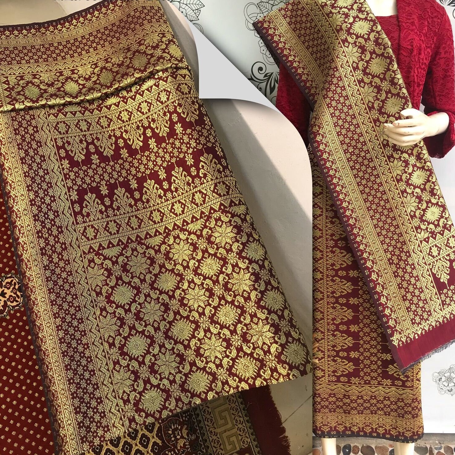 Indonesian Art Fabric, Songket Palembang Genuine Silk Fabric ...