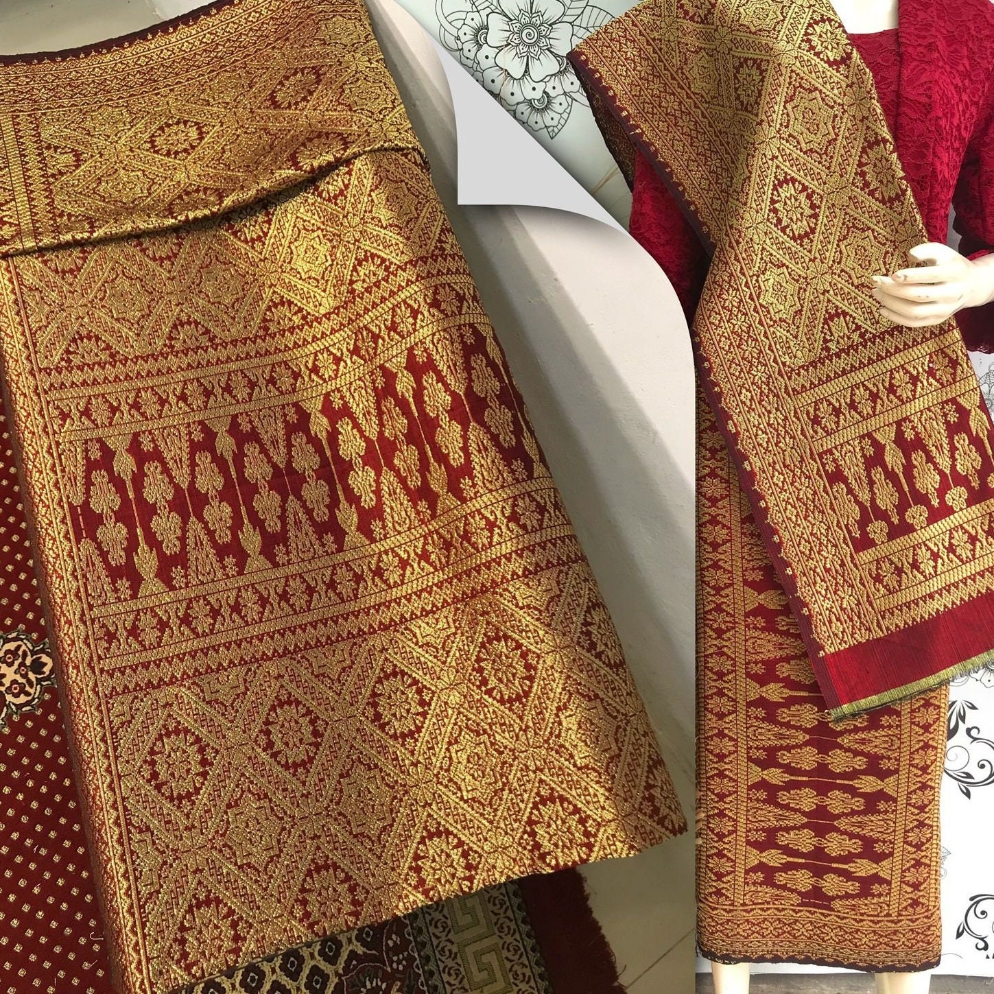 Indonesian Art Fabric, Songket Palembang Silk Textile, Indonesian Silk ...