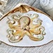 Octopus Decorative Decoupage Clam Shell, Octopus Decor,display Tray ...