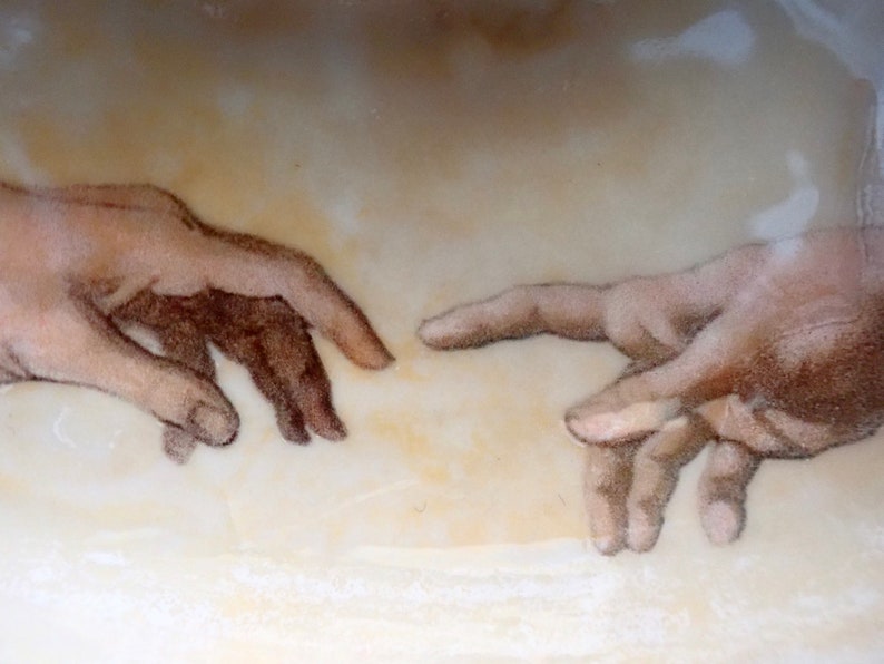 Decoupage Clam Shell, Michelangelo Art, Housewarming Gift, Ring Trinket ...