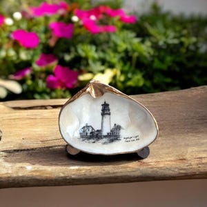 Harbor Light Cape Cod, Personalized Lighthouse Clam Shell, Ring Trinket ...