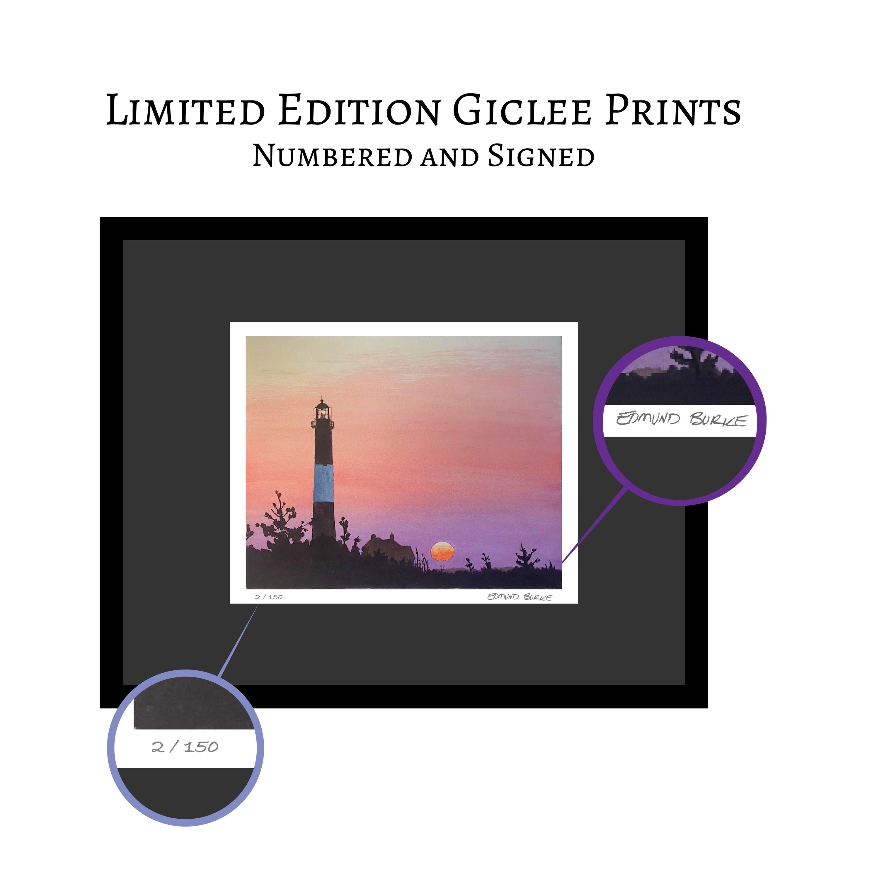 Fire Island Lighthouse Art, Original Watercolor Print, Calm Pastel ...