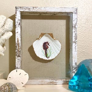 Seashell Shadow Box, Coastal Decor Wall Art, Shells Framed, Beach House ...