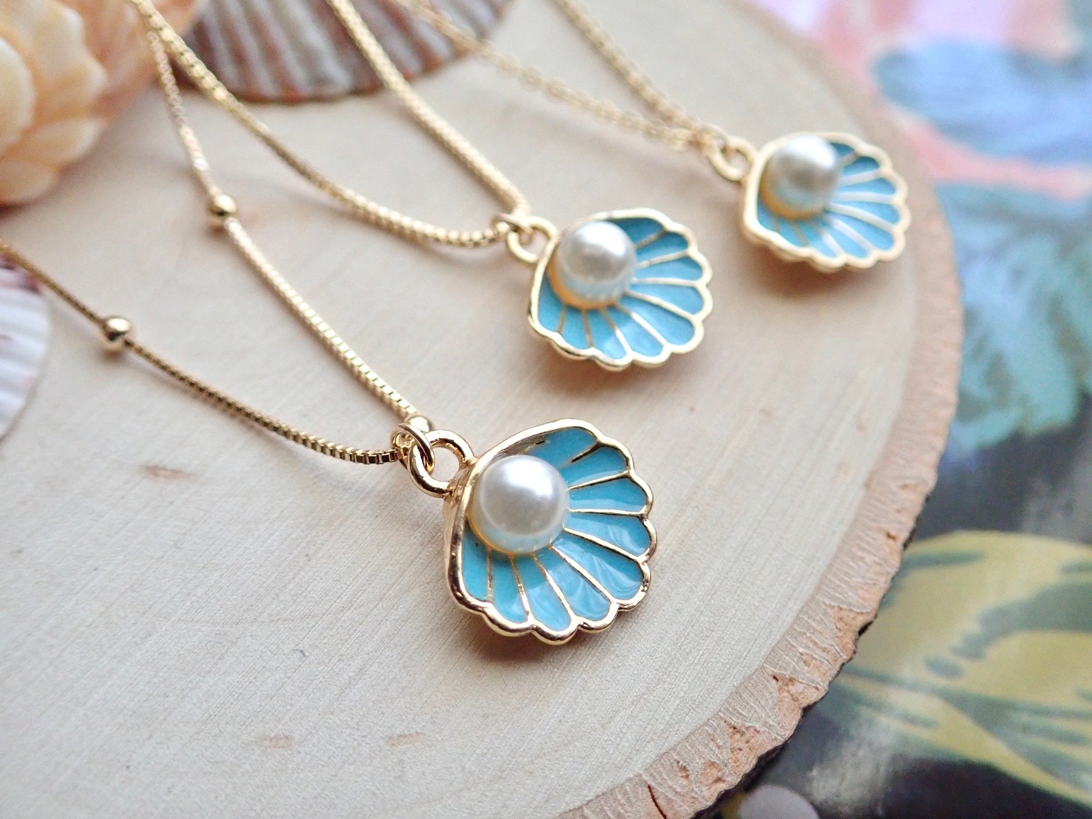 Sea Shell Gift Pearl Seashell Necklace Pearl in Shell - Etsy