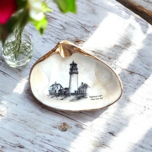 Harbor Light Cape Cod, Personalized Lighthouse Clam Shell, Ring Trinket ...