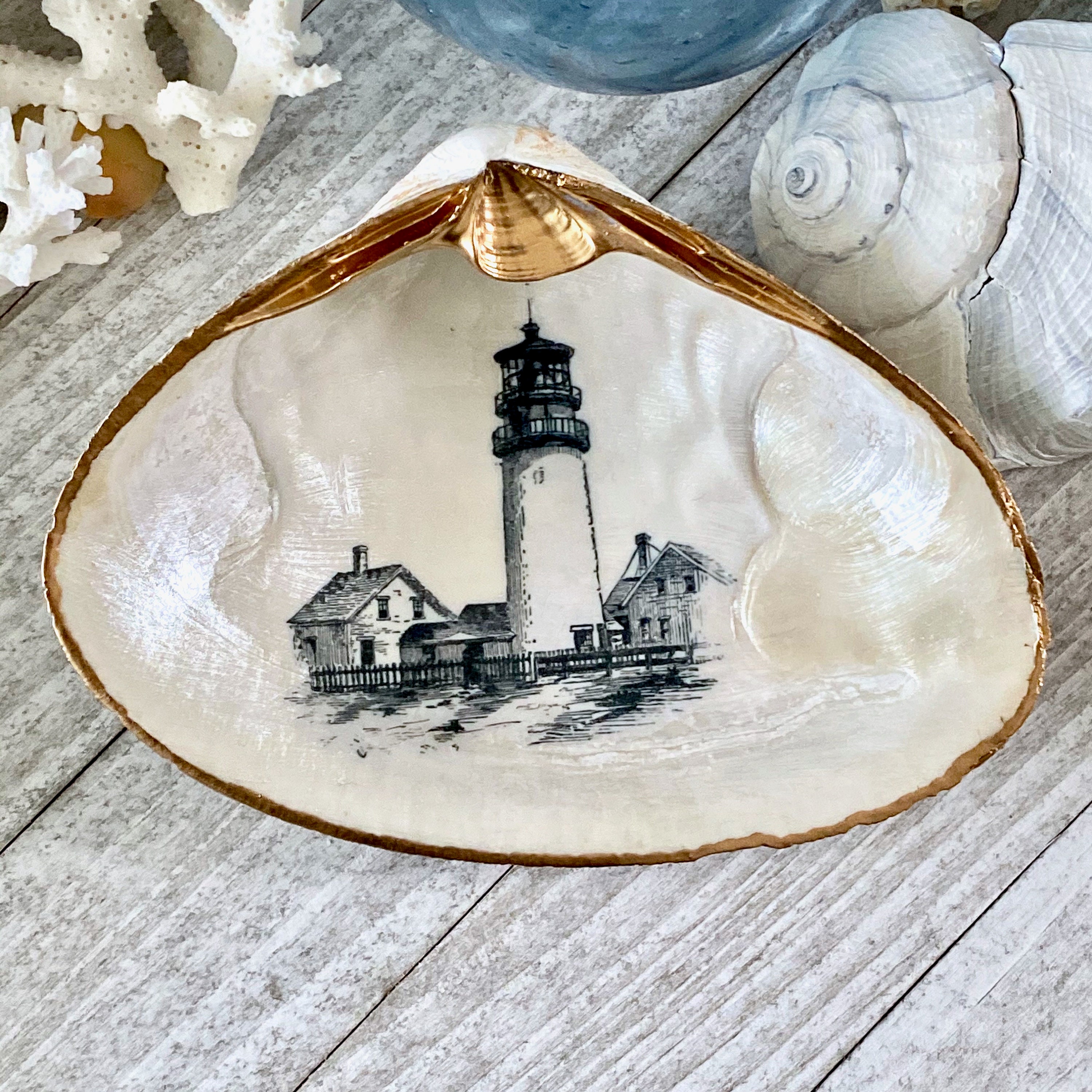 Ornaments & Accents Home Décor Decoupage Clam Shell Clam Shell,Ring ...