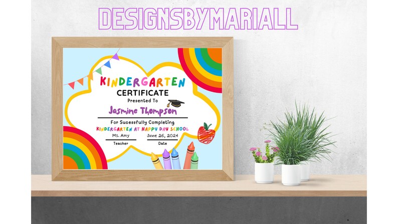 EDITABLE Colorful Graduation Certificate - Etsy