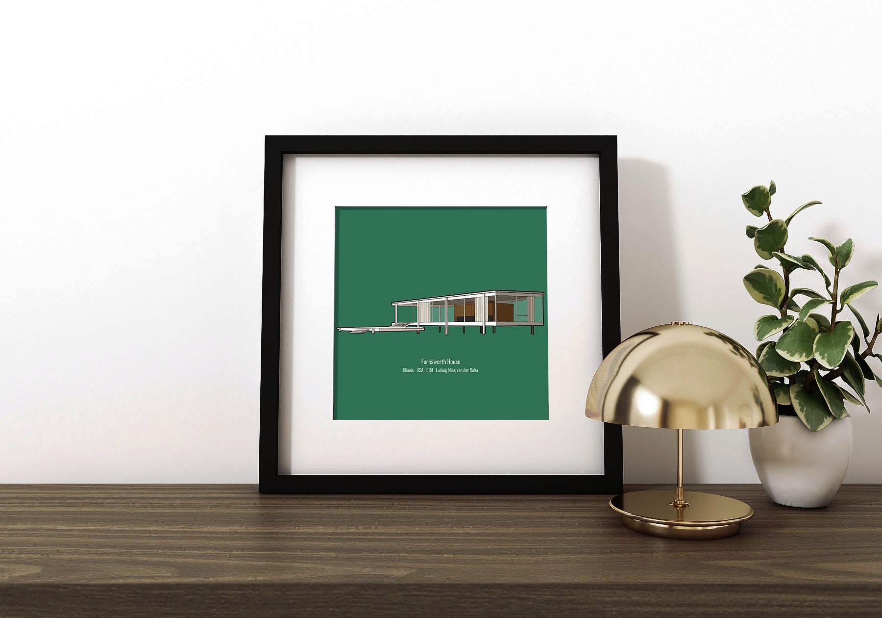 Farnsworth House Illustration Architecture Print - Etsy