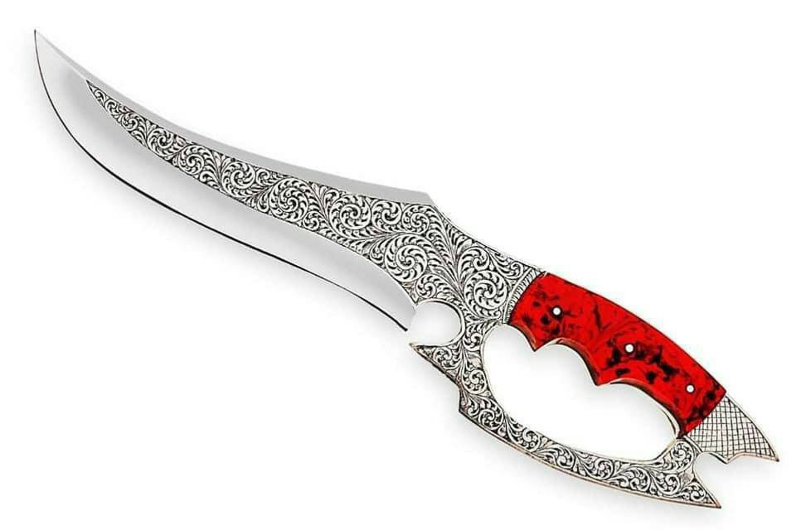 Custom Handmade D Guard Bowie Knife, Hand Engraved Knife, Survival ...